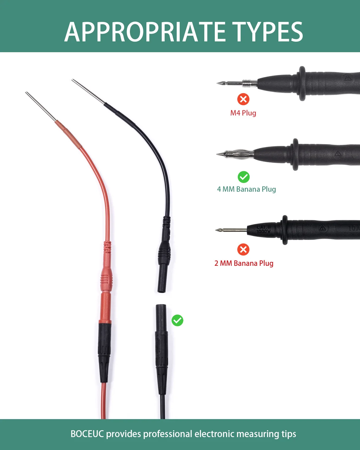 Bc5520093 4mm Standard Banana Socket Silicon Flexible Spoon Back Probes ...