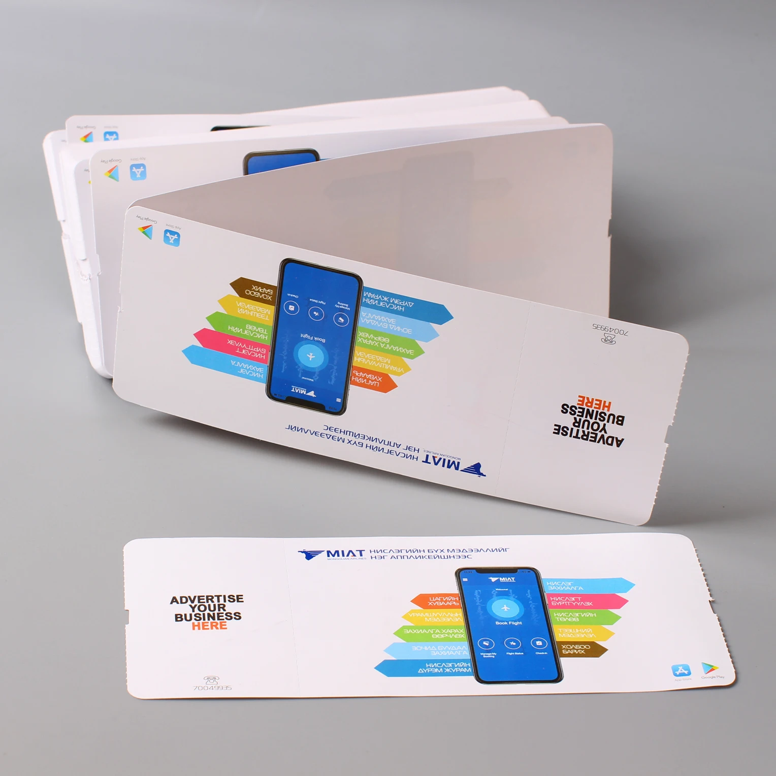 Customized Flight Ticket - Airline Thermal Paper Boarding Pass