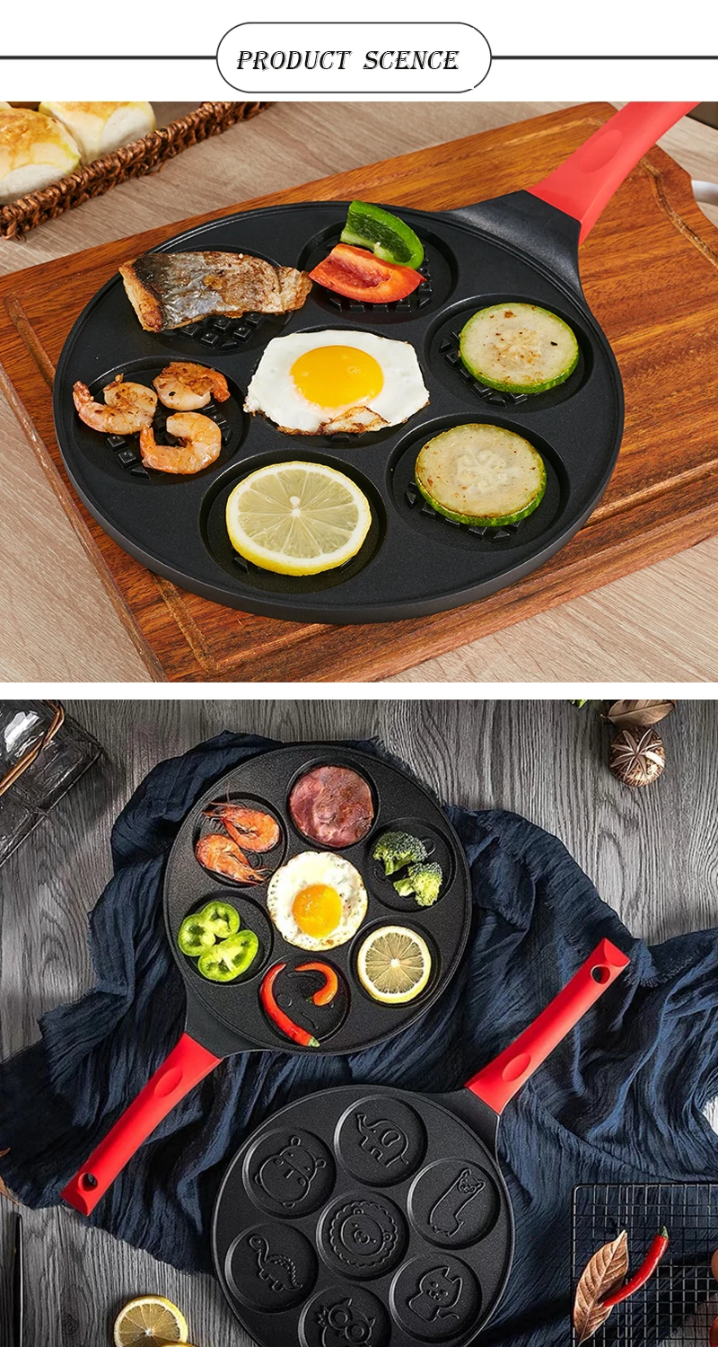 Modern Korean Kitchen Cookware 7 Holes 26cm Mini Pancake Non-stick ...