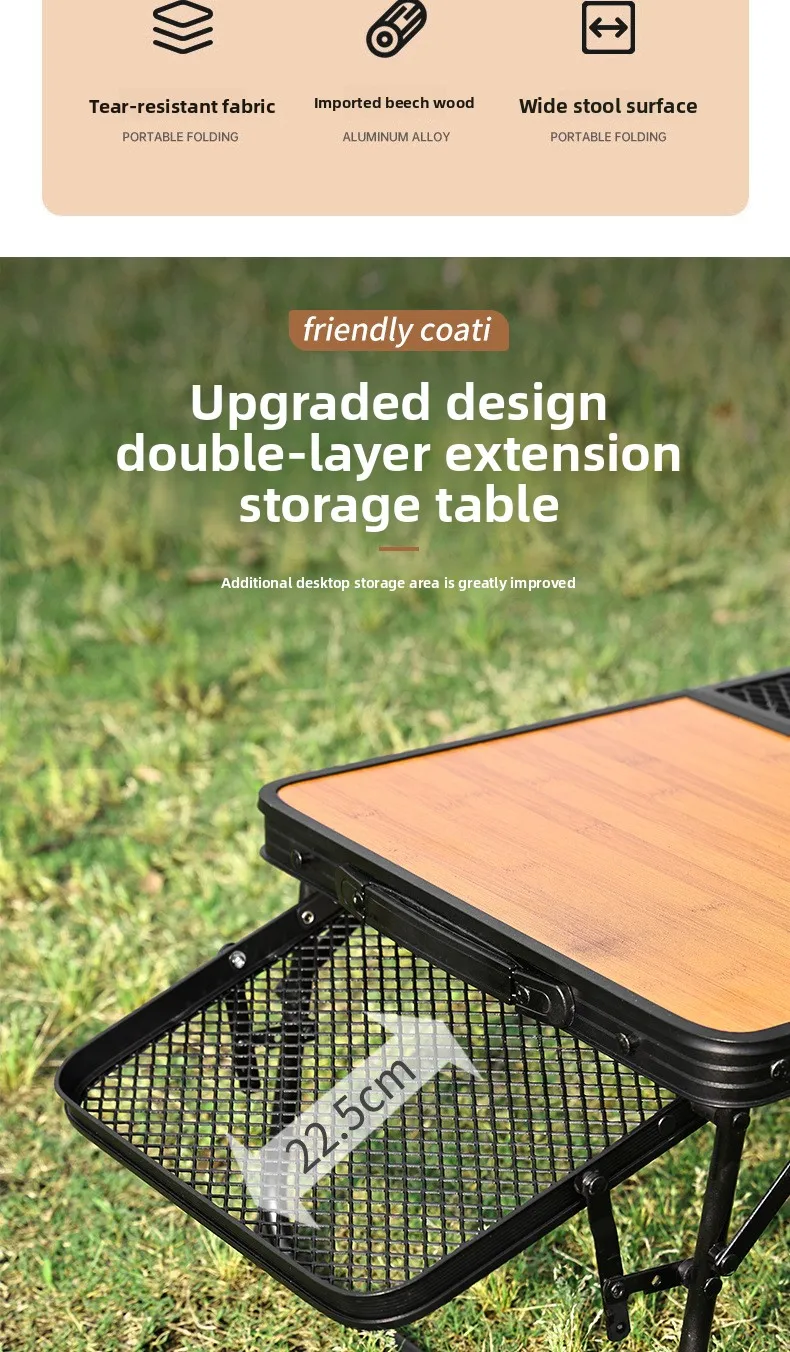 Wholesale Outdoor Aluminum Folding Mesh Table Multi-Functional Half ...