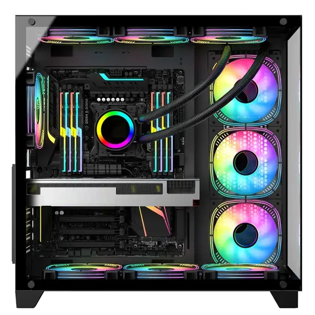 Sate(k896 7fans)oem New Design Tempered Glass Computer Case & Towers ...