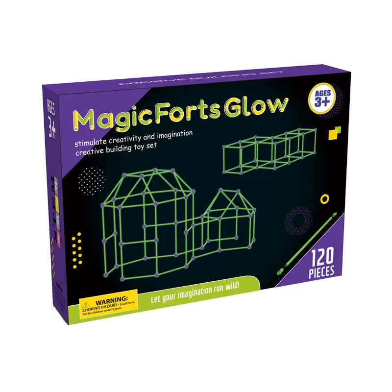 120pcs Glow In The Dark Fort Building Kit Kid Steam Toy - Buy Happy Kid ...
