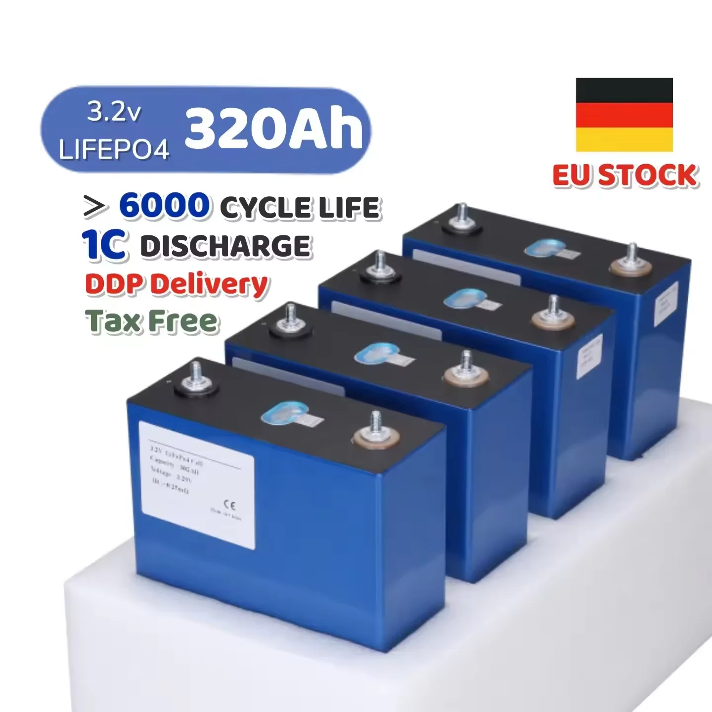 3.2V Lifepo4 Lithium Ion Battery - 314ah Prismatic Cells