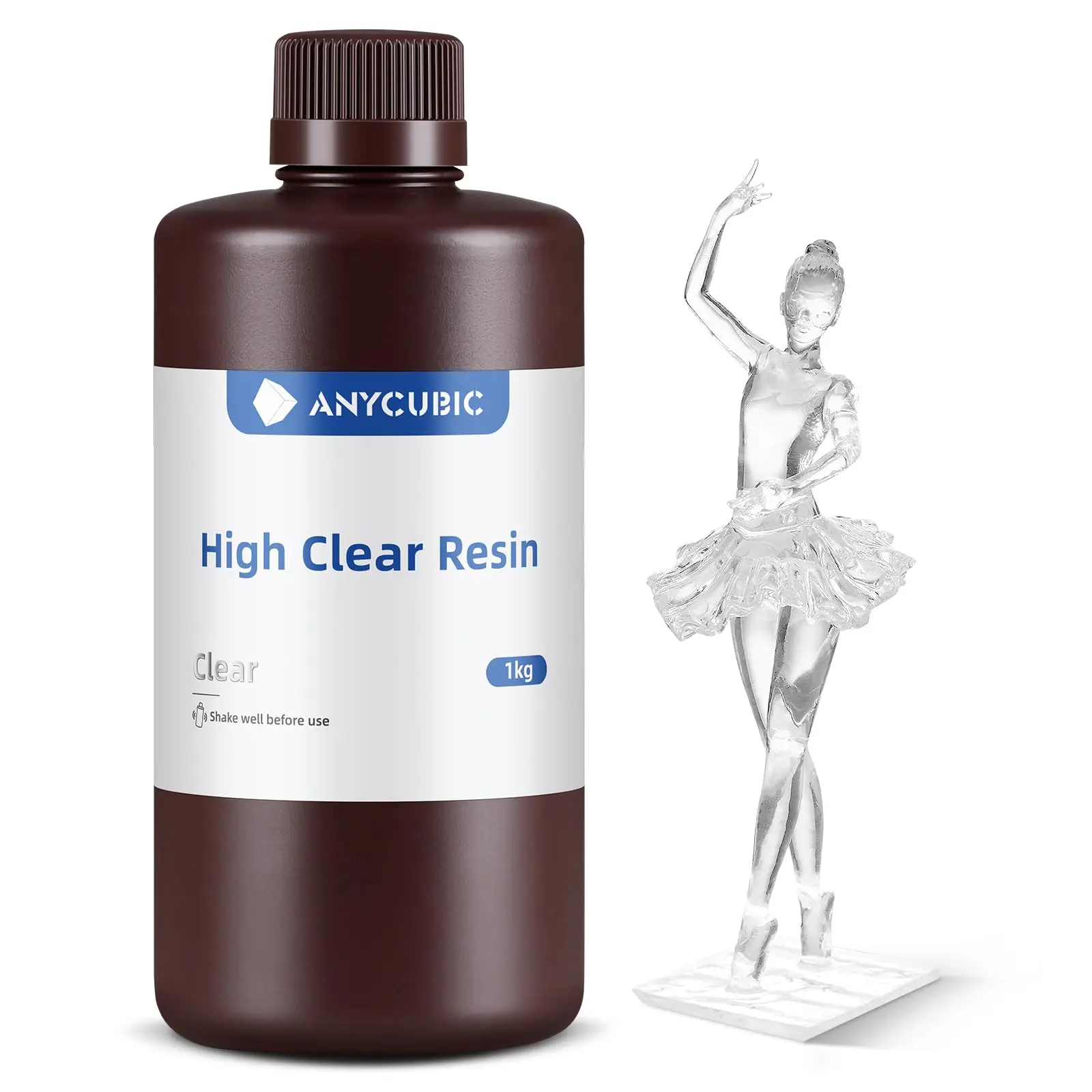 ANYCUBIC High Clear 3D Printer Resin - Transparent & Durable