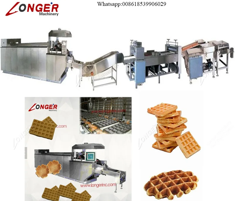 Waffle Production Line|27moulds Waffle Roasting Line|natrual Gas Waffle ...