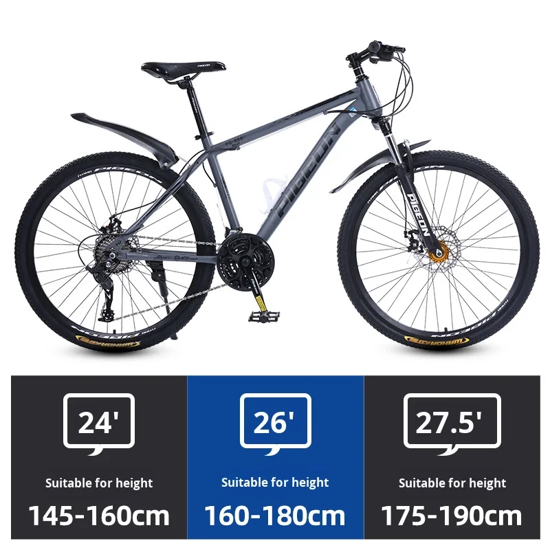 24inch Men's Variable Speed Mountain Bike Outdoor Sports Road Bike with ...