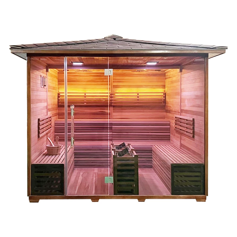 Large Size Traditional Wood Hemlock/ Red Cedar Wet Steam Shower Sauna ...
