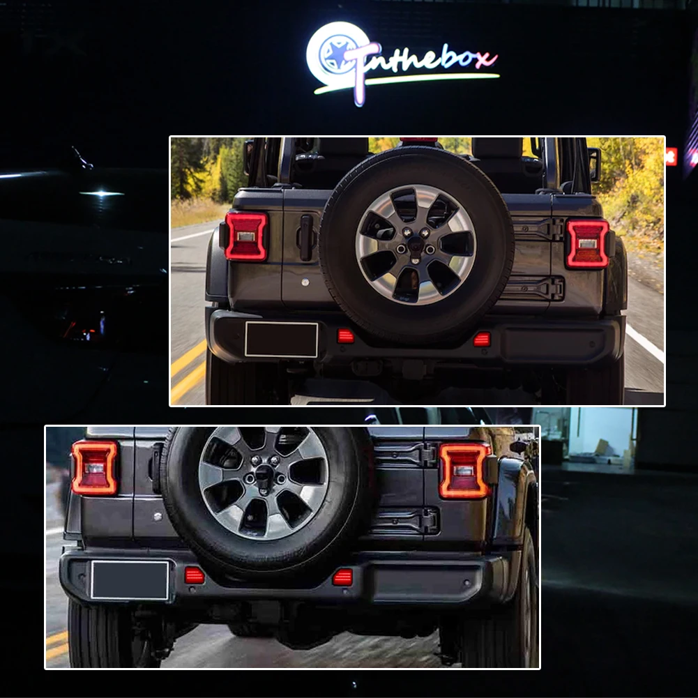 Car Rear Bumper Reflector Light For 2018-up Jeep Wrangler Jl Sahara Rubicon Moab Trims Only ...