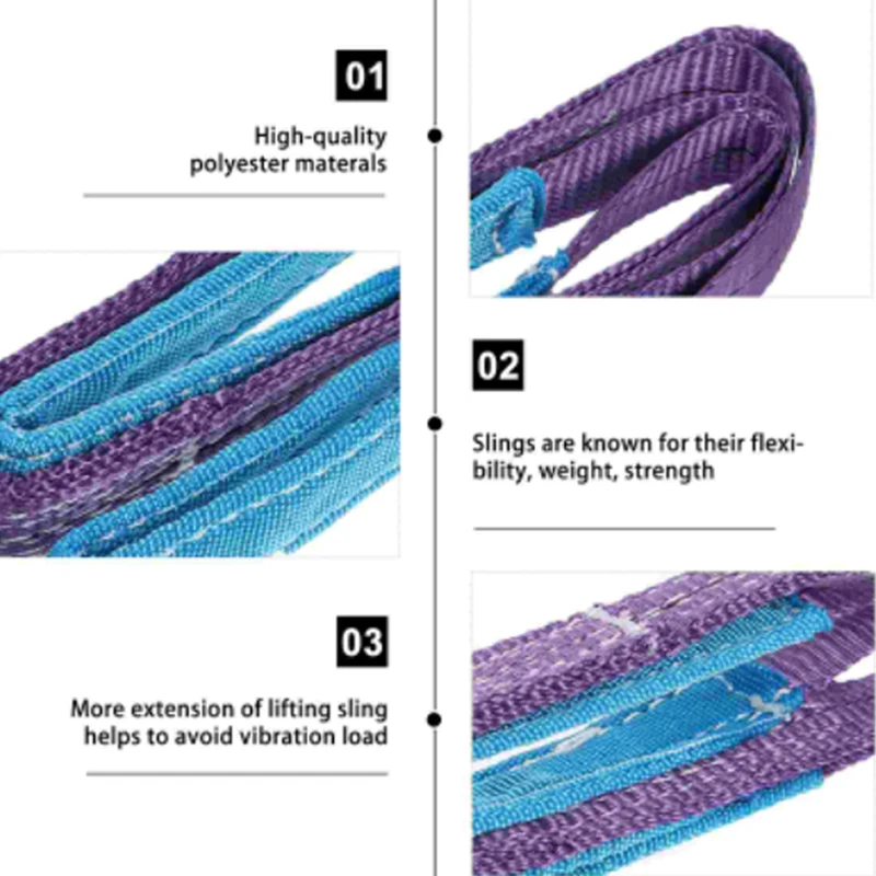 1t 2t 3t 4t 5t 6t 8t 10t 100% Polyester Lifting Webbing Sling Cargo ...