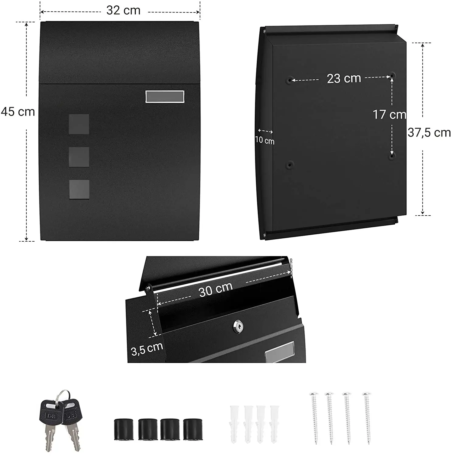 Modern Smart Mailbox Packaging Metal Wall Mounted Mailboxes Residential ...