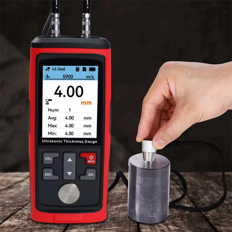 Data Standard Accuracy Ultrasonic Thickness Gauge 1.0-300mm 0.5% with ...