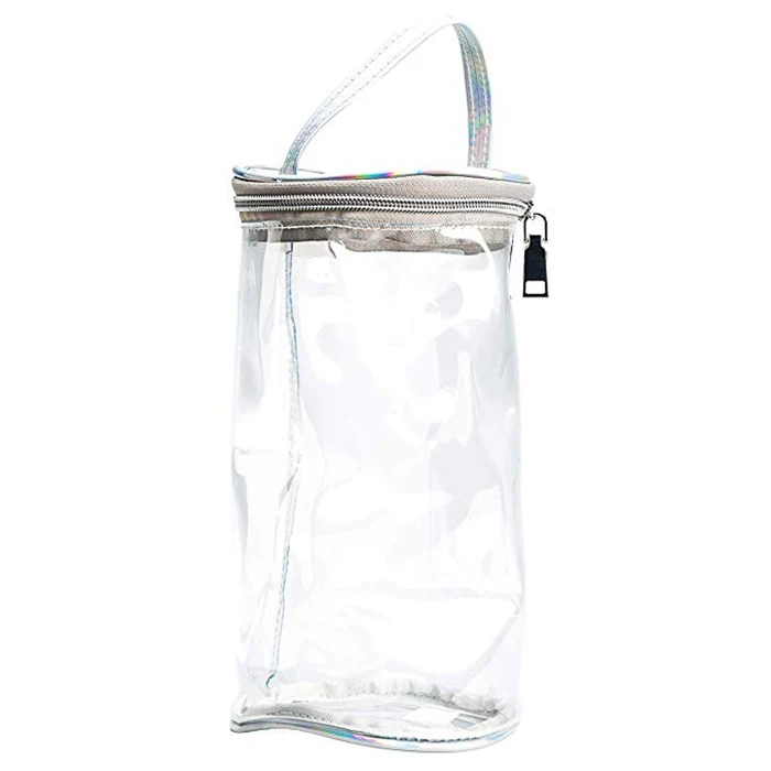 Cylinder Transparent Pvc Eva Handle Tote Bag With Zipper For Promotion ...