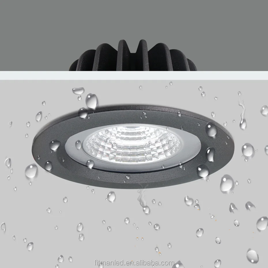 IP65 Waterproof Led Downlight 220-240V 110V Ceiling Lamp 12W Recessed ...
