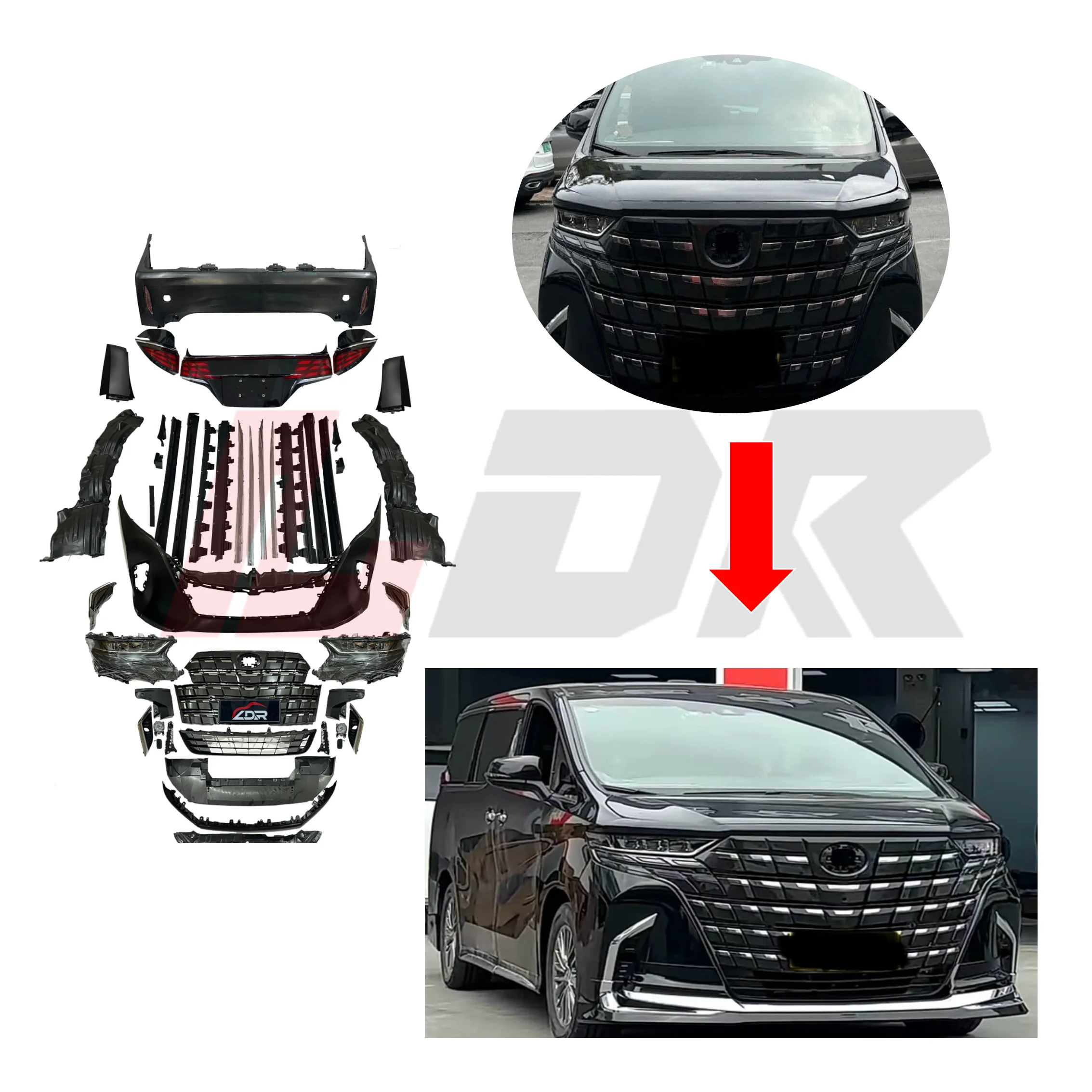 Car Body Kit for Alphard 30/35 Series 2015-2023 Change to Alphard 40 ...
