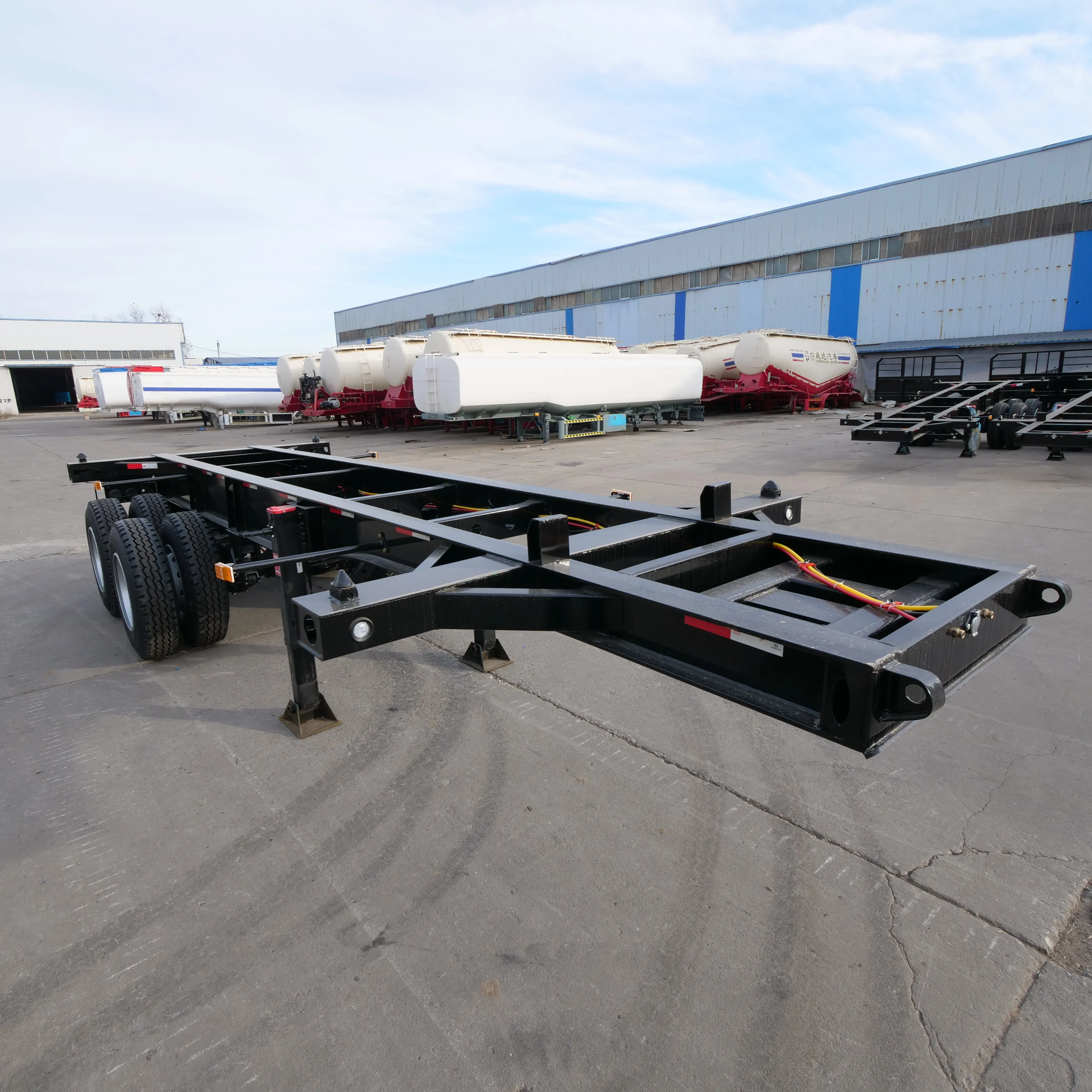 3 Axles 20ft 40ft Frame Shipping Chassis Skeletal Skeleton 40ft ...