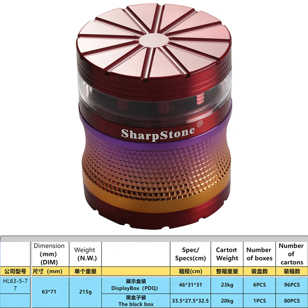 Sharpstone 2.5herb Grinder with Inch Transparent Teeth Plastic Shrink ...