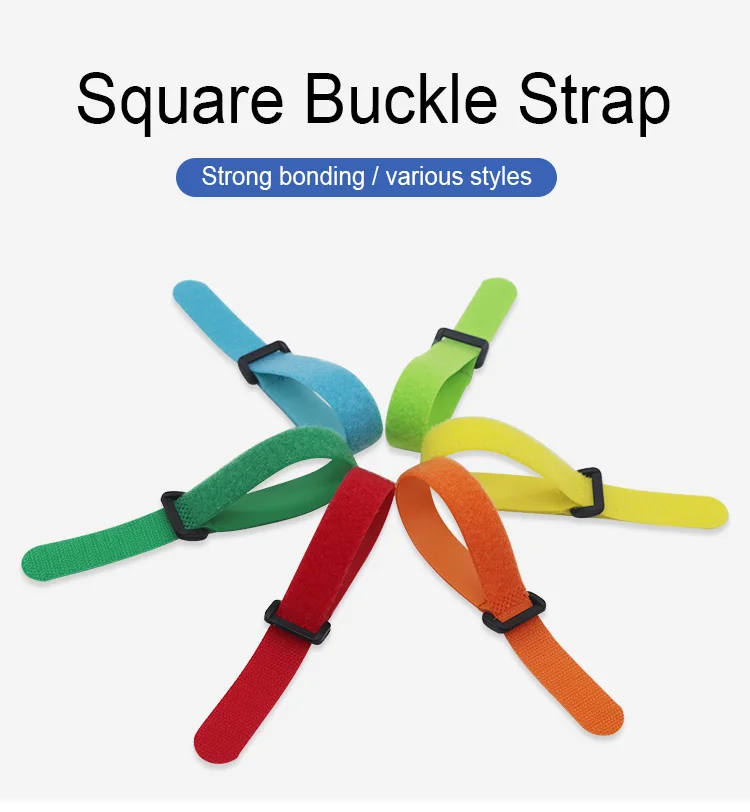 Custom Nylon Hook and Loop Battery Strap with Plastic Buckle