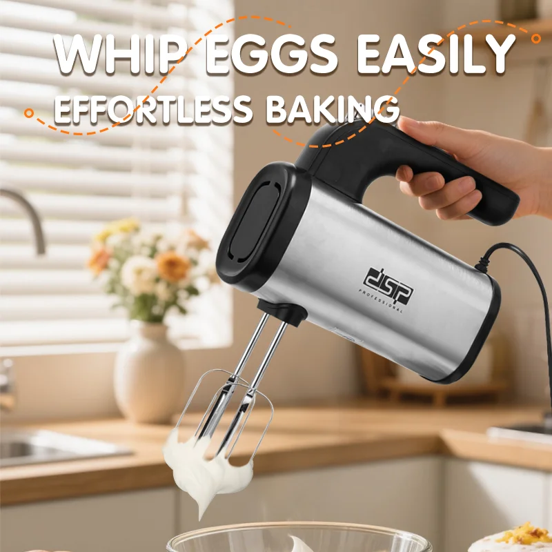 DSP 300W Hand Mixer - 5-Speed with Turbo Function, Stainless Steel ...
