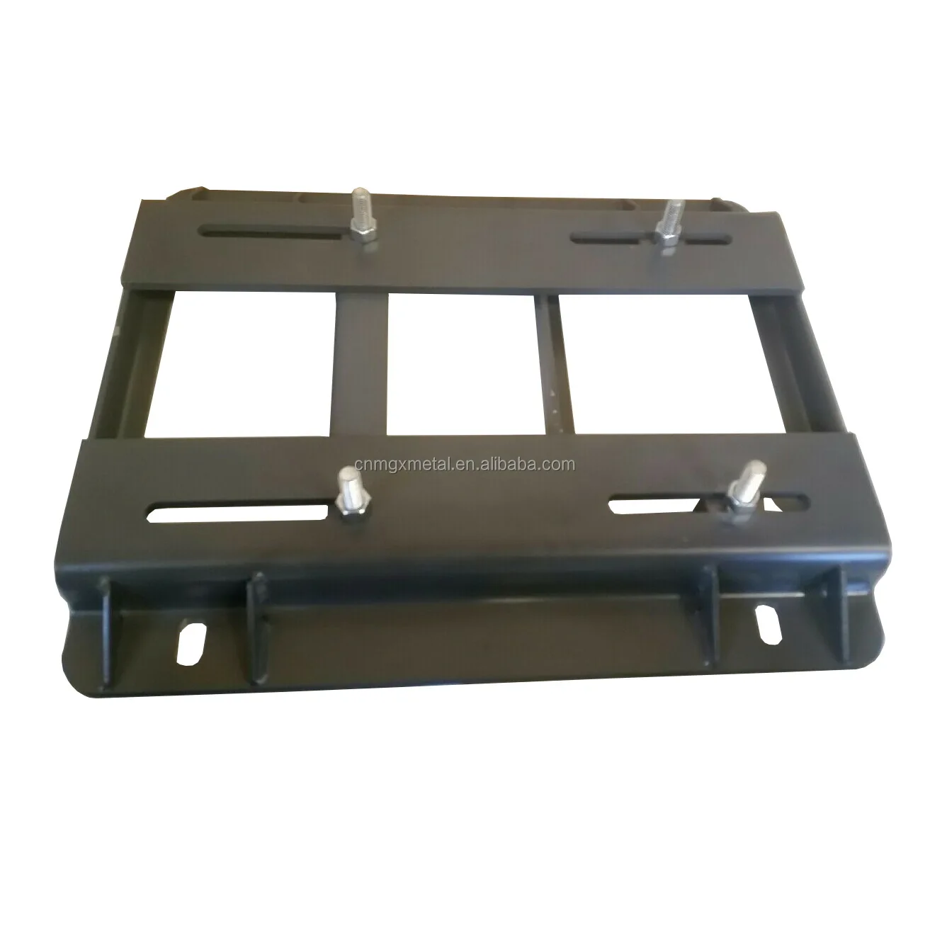 MGX Powder Coated Black Metal Adjustable Motor Mounting Base Plate