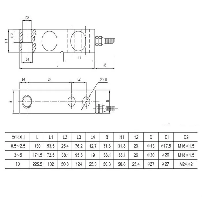 Keli Shear Beam Load Cell - 2 Ton for Weighing Scales