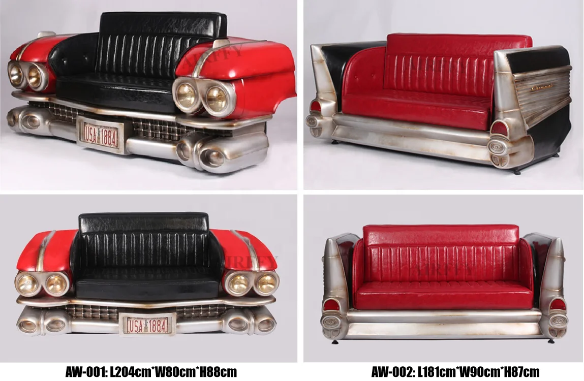 American Style Car Shape Sofa With Lights Decor Couch Living Room Sofa ...