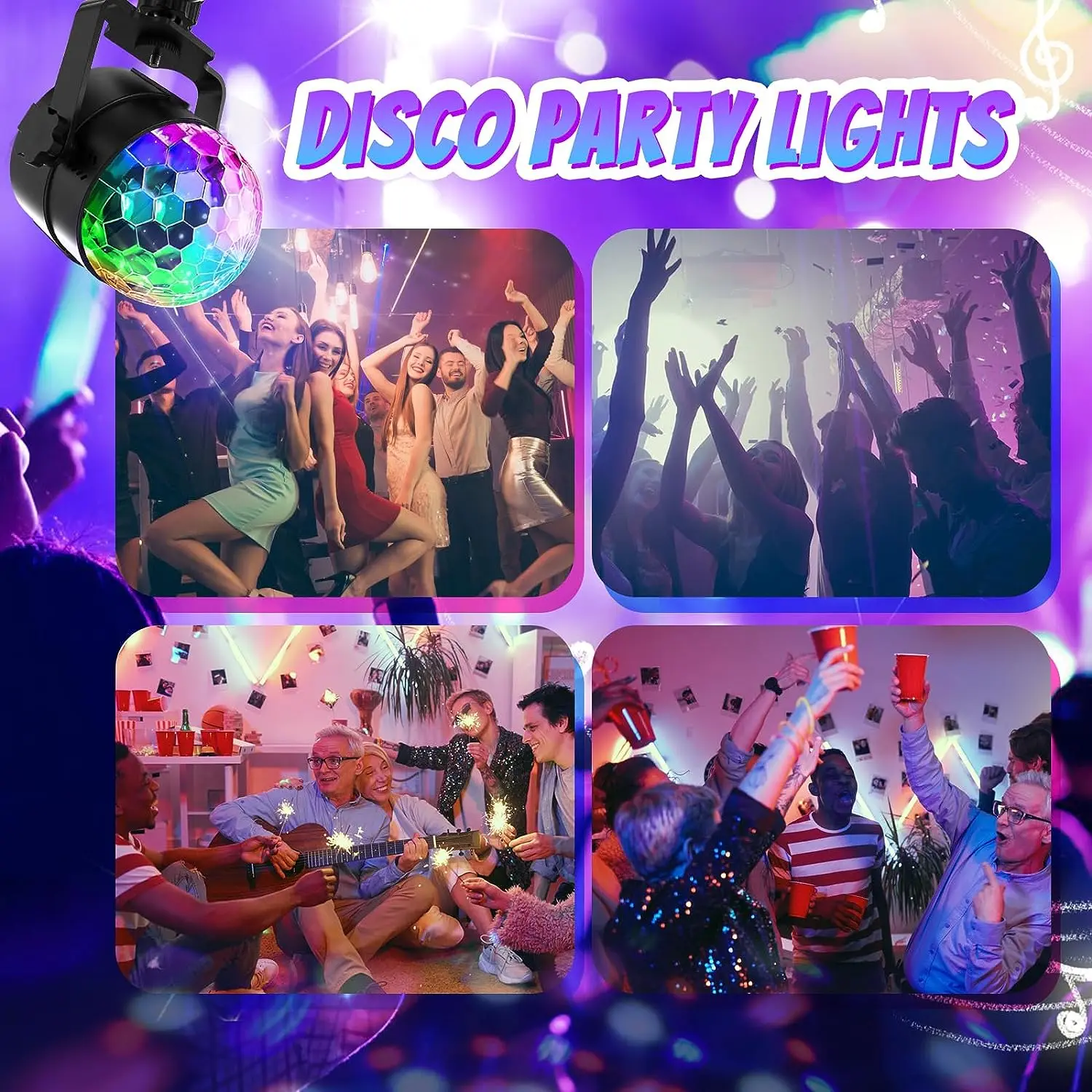Remote Control Voice Controlled Led Rgb Party Light Crystal Magic Ball ...