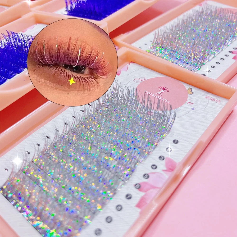 Shiny Colorful Eyelashes - Makeup Tinsel Individual Lashes