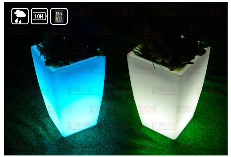 Led Illuminate Glowing Flower Pot Light Solar Led Flower Planter Pot ...