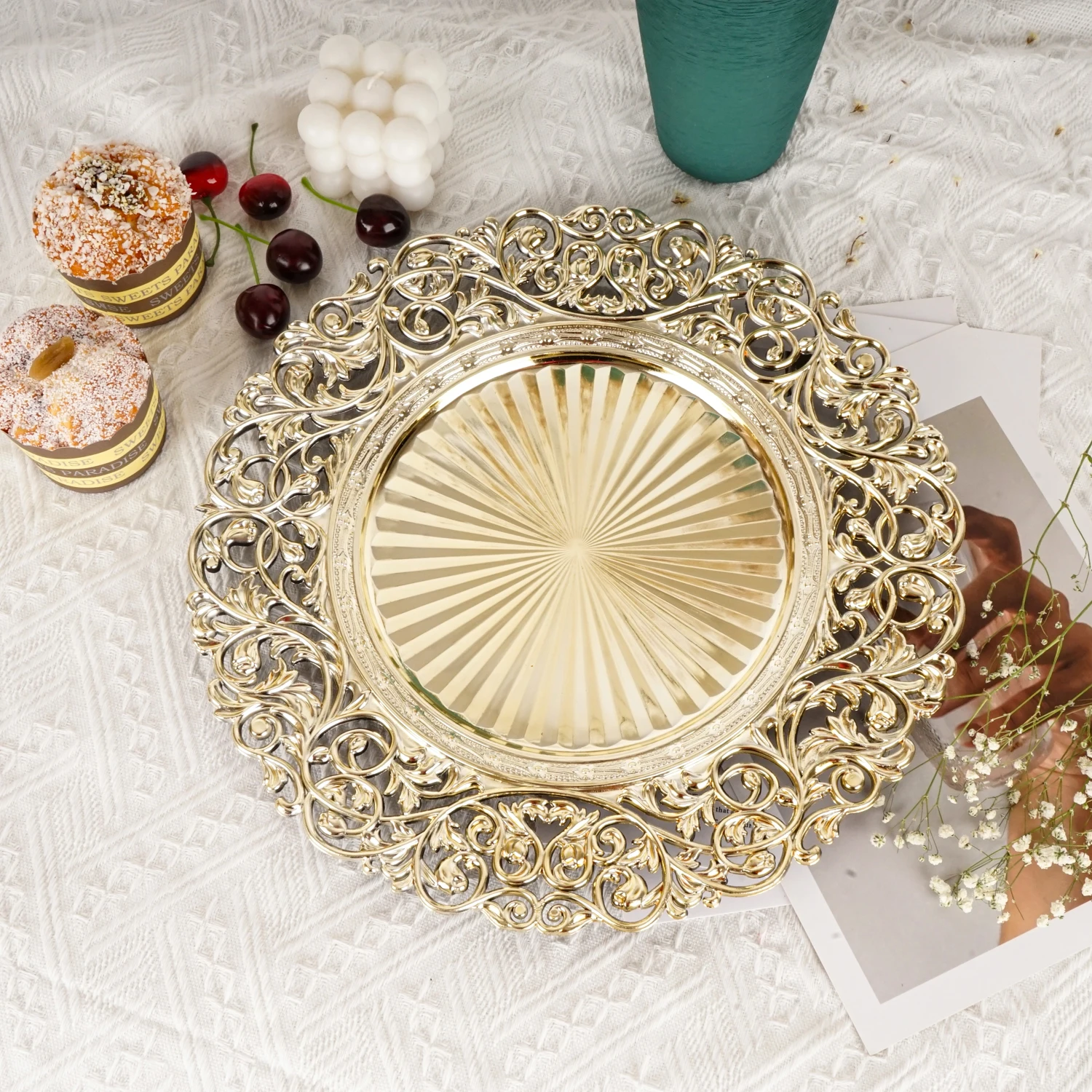 Luxury Custom Melamine Round Plates for Wedding Banquets