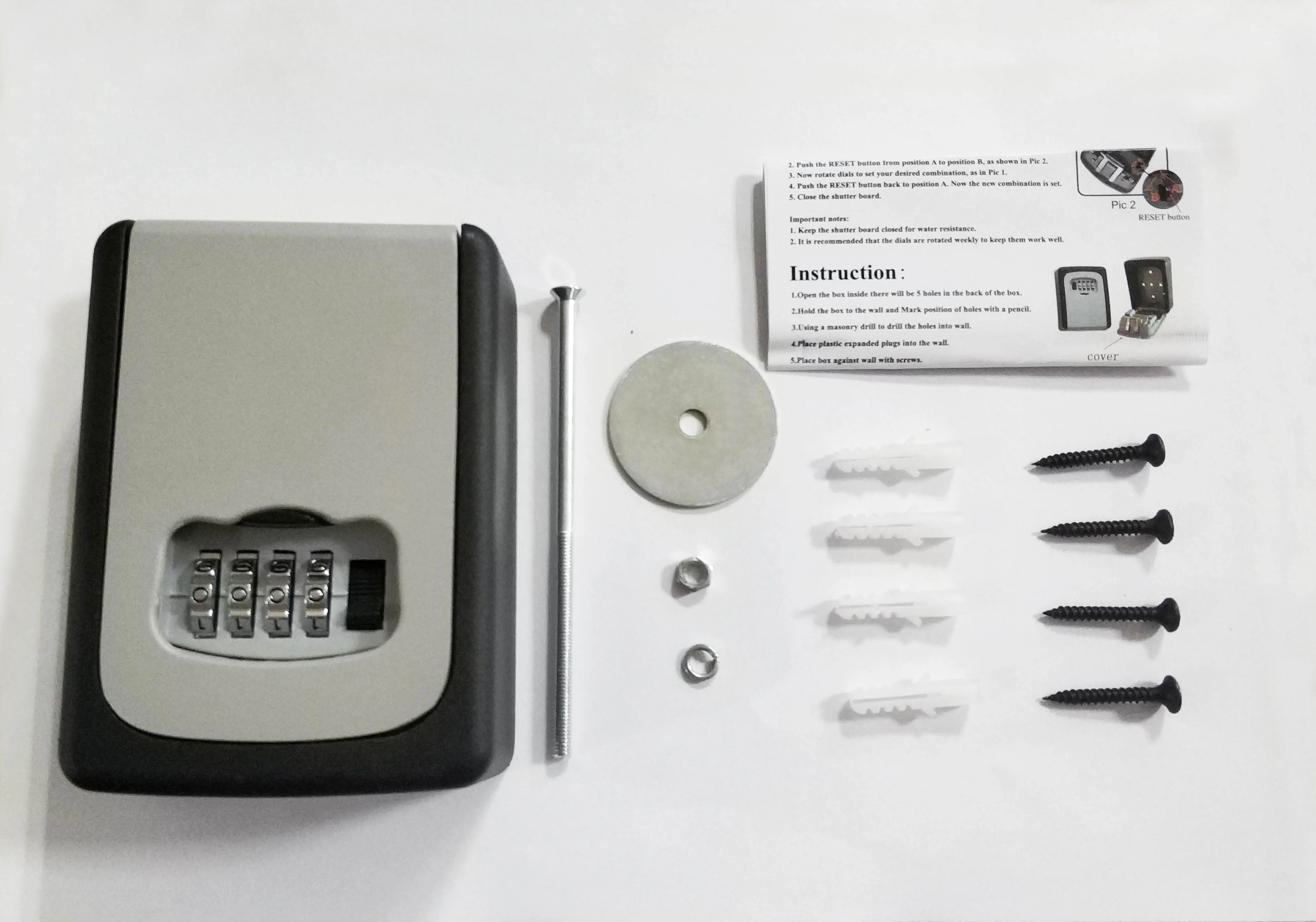 Ch-801 Cjsj 4 Digit Combination Metal Combination Lock Storage Safe Key ...