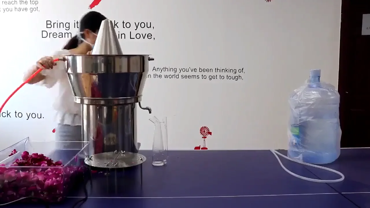 Plant Essential Oil Extract Distilled Water Rose Steam Distillation ...