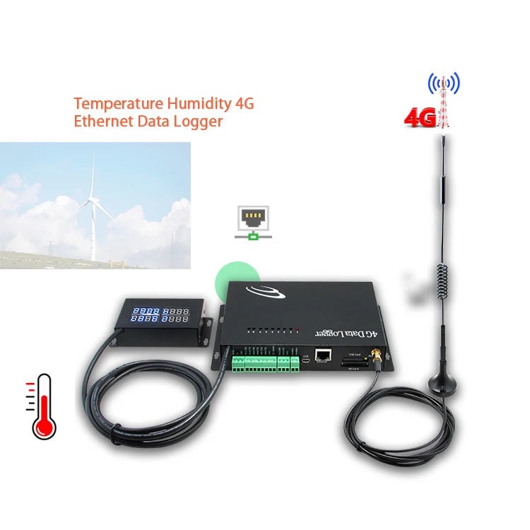 Electronic Data Systems Real Time 4G Data Upload Analog Pulse Channel 4G Ethernet Data Collector ...