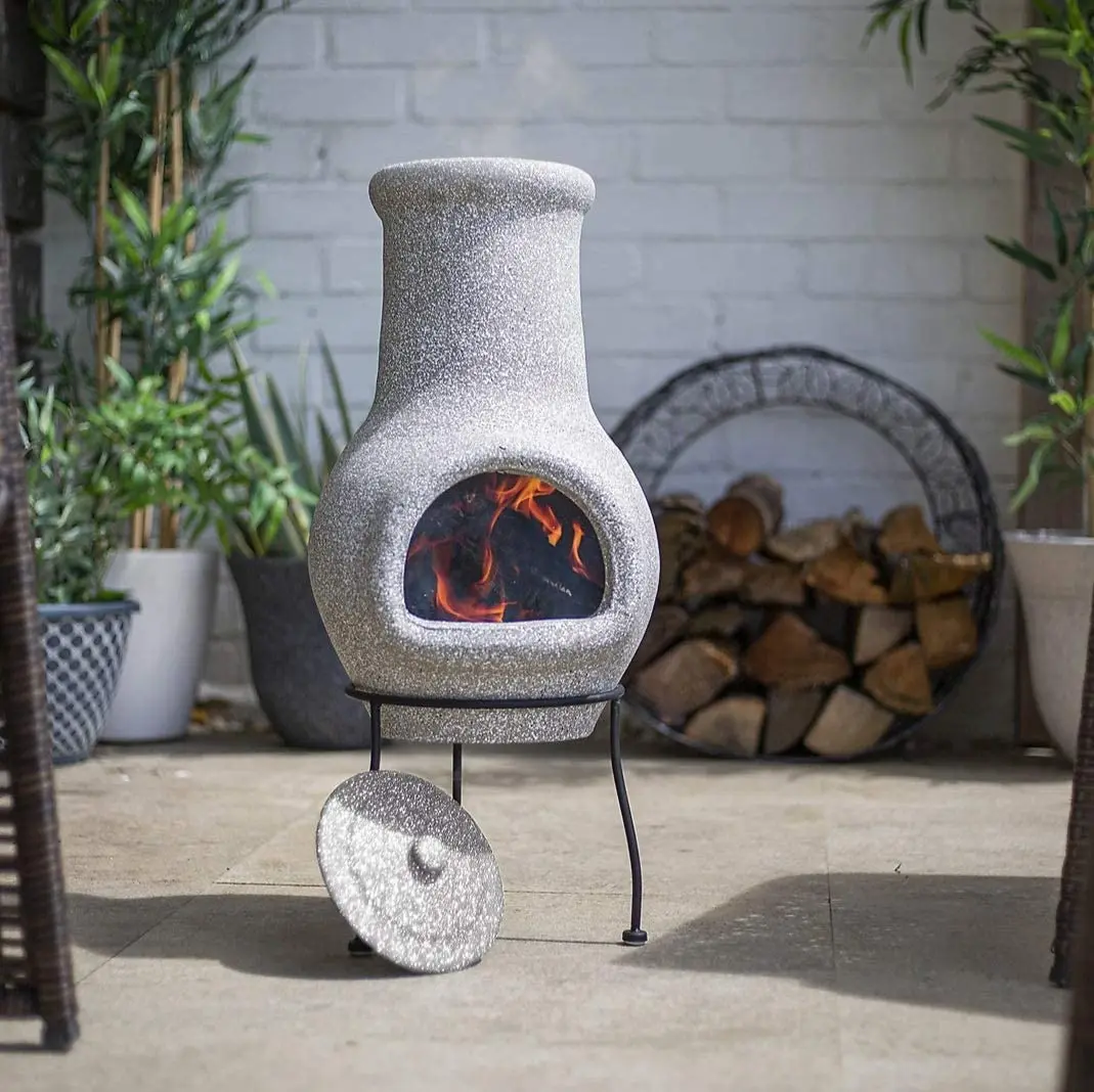 Authentic Mexican Design Terracotta Clay Chiminea