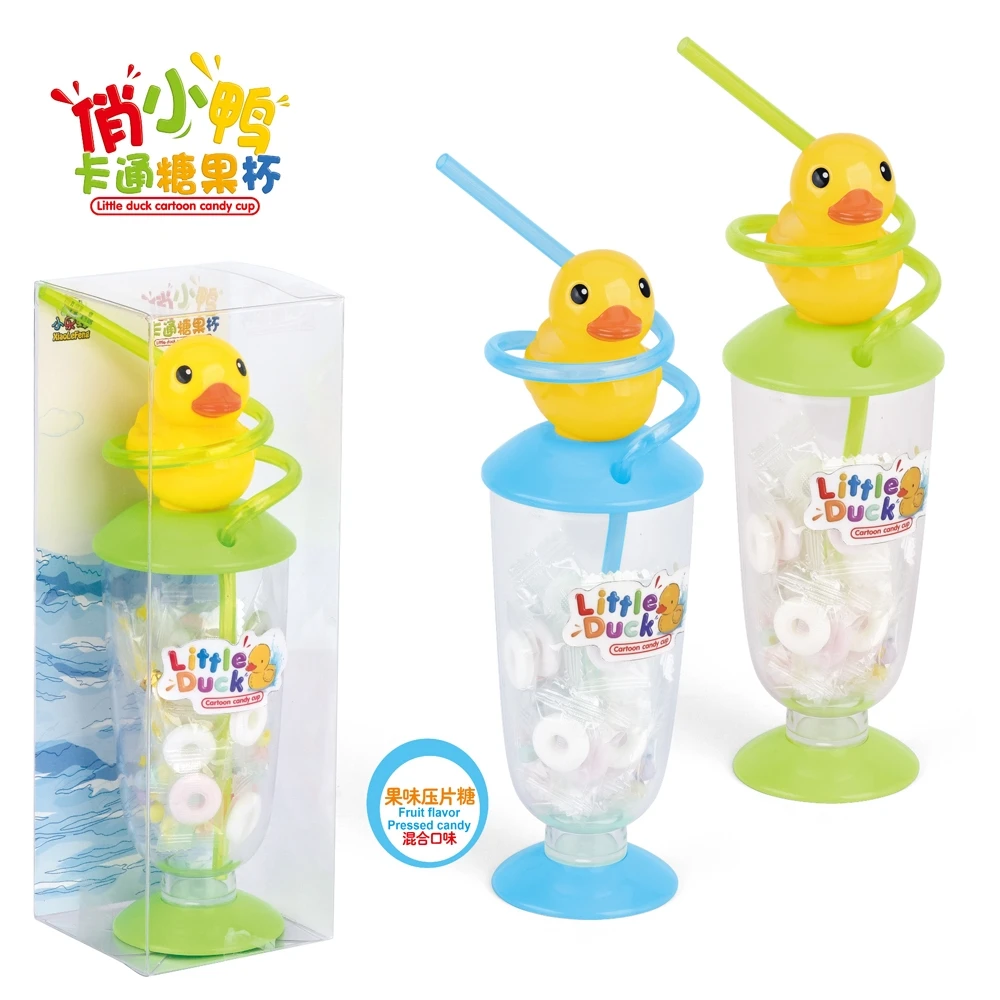 Wholesale Cartoon Yellow Duck Kids Plastic Drinking Cup Candy Cup With ...