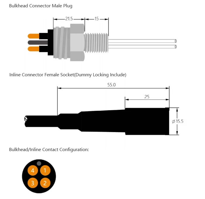 Rovmaker Mcbh 4m Mcil 4f Underwater Electrical Bulkhead Connector Of ...
