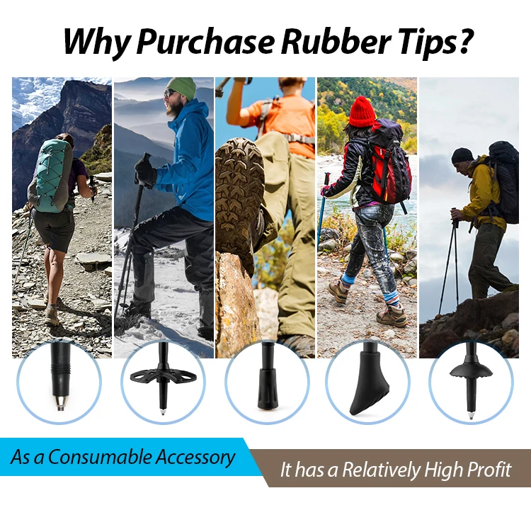 14piece Pack Rubber Tips For Trekking Poles Fits Most Standard Hiking ...