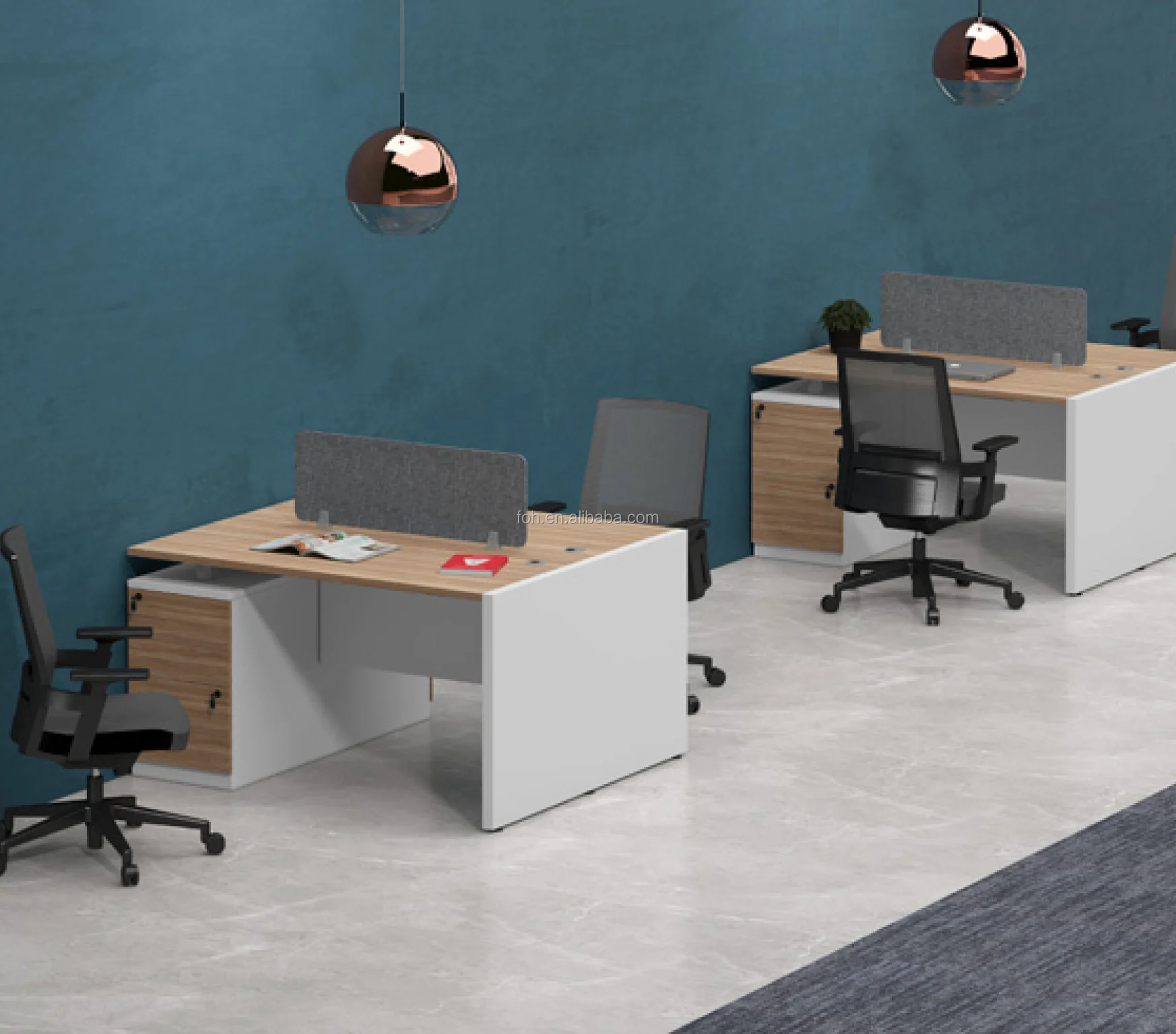 Simple Design Contemporary Melamine Staff Office Workstation Desk with ...