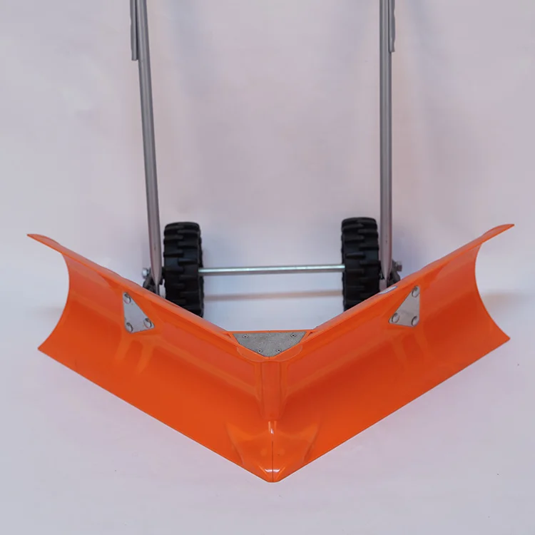 Efficient Snow Removal - Right-Angle Snow Pusher with Wheels