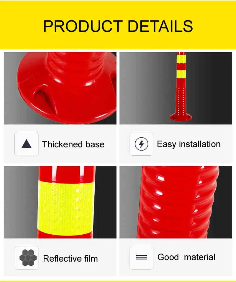 Traffic Safety Flexible PU Spring Post Roadway Products for Roadway ...