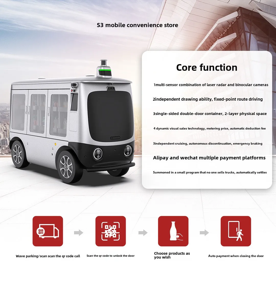 Renwoxing Unmanned Retail Car Mobile Convenience Store with Visual Door ...