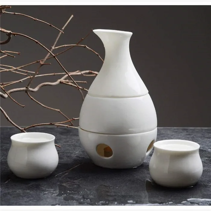 Ceramic Wine Pot White Ceramic Sake Set With 4 Cups Wine Pot Wine ...