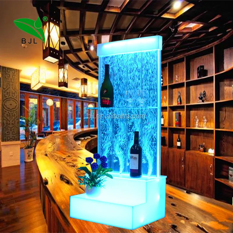 Corner Bar Cabinet - Stylish LED Water Bubble Display