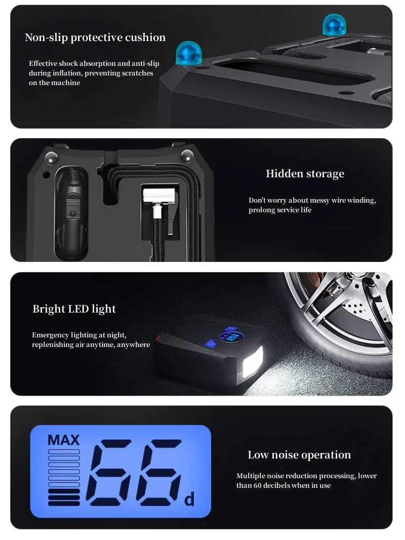 12v 150psi Portable Electric Air Compressor Digital Display Emergency ...