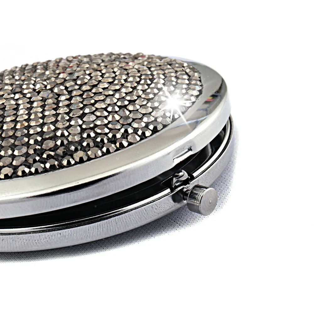 Round Vintage Handheld Make Up Vanity Mirror Small Elegant Double Sided ...