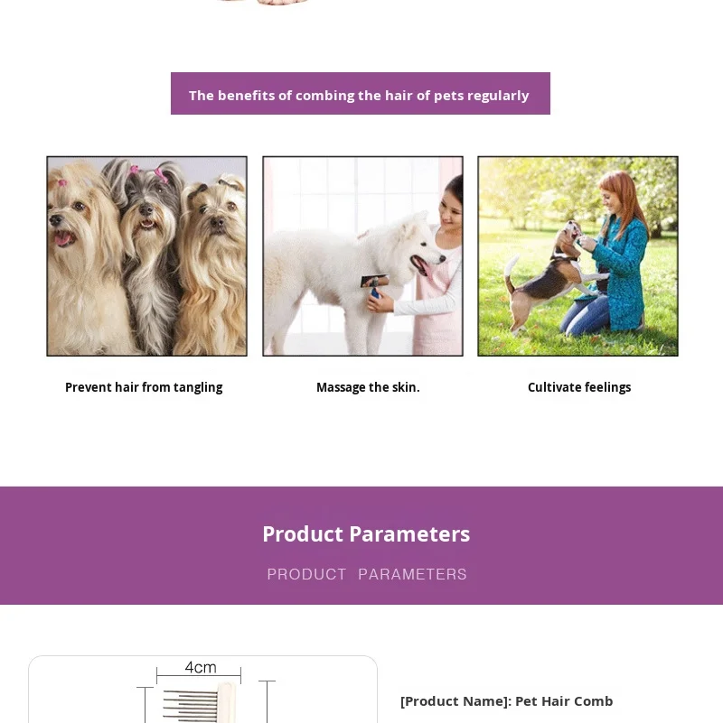 Factory Stock New Eco-friendly Plastic Pet Hair Removal Combs for Dogs ...