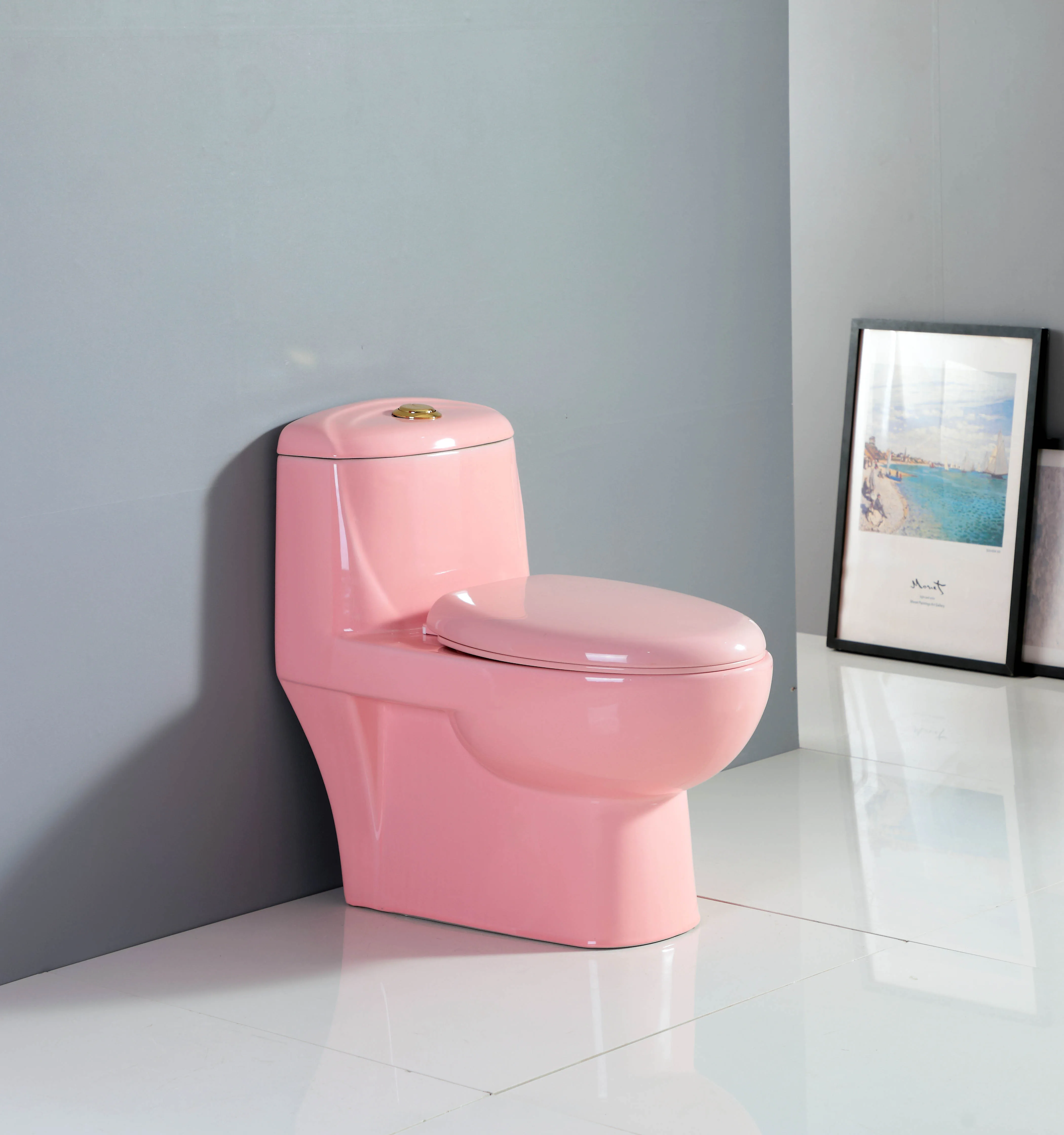 2020 Colorful Wc Washdown Flushing One Piece Ceramic Multicolor Ceramic ...