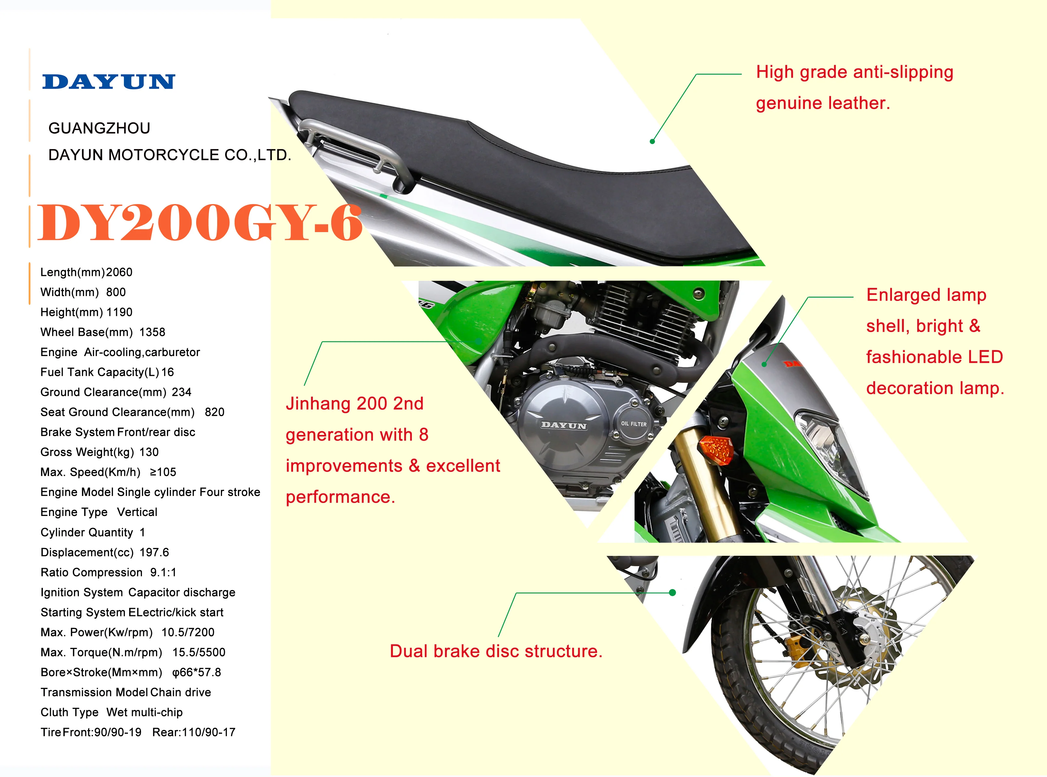 DAYUN Dirt Bike 200cc EDF Engine - off-Road Performance