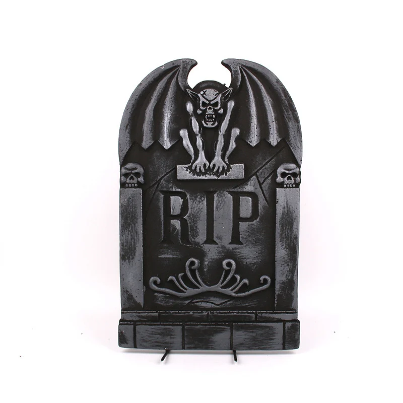 Decor Decoration Outdoor Graveyard Rip Skull Headstone Foam Sign ...
