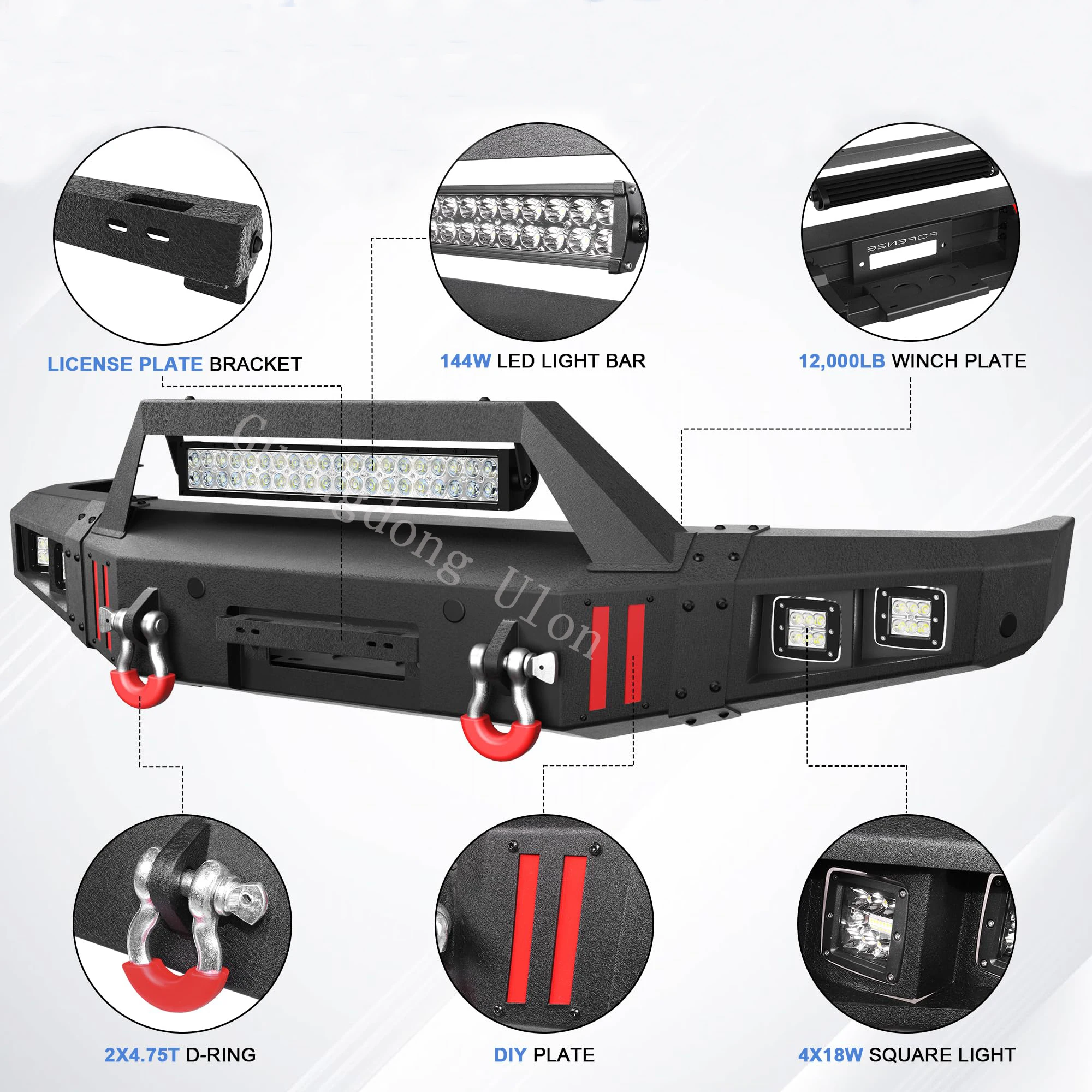 ULON Bumpers for Land Rover Discovery 2 - Built-in LED Lights
