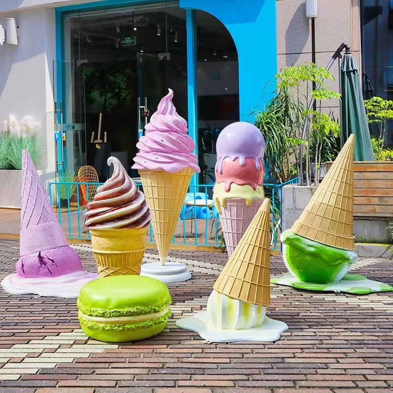 Customizable Ice Cream Fiberglass Sculpture for Home Decor